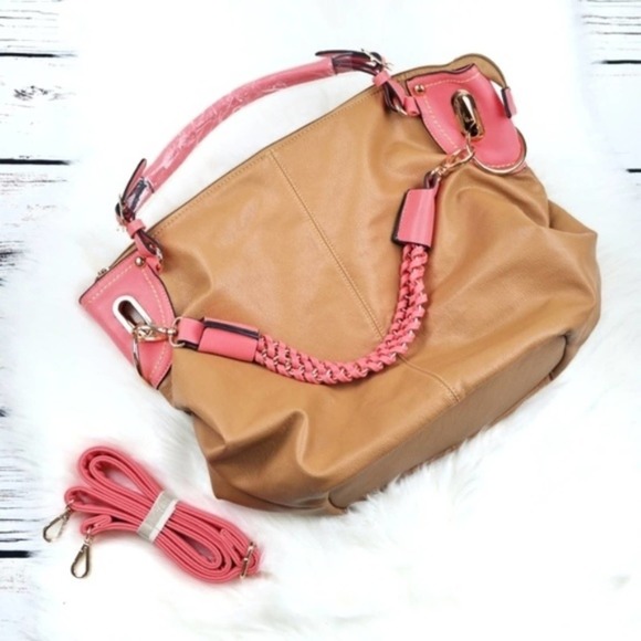 Bags | Nwot Beautiful Tan Coral Bag | Poshmark